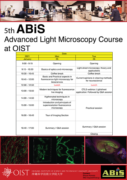 5th ABiS Advanced Light Microscopy Course at OIST | OIST Groups